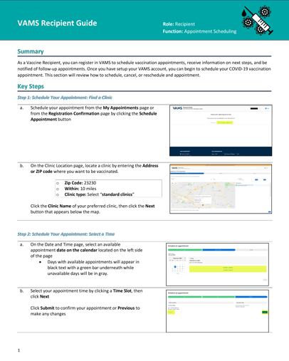 How to register for an appointment in VAMS – Richmond City Health Department