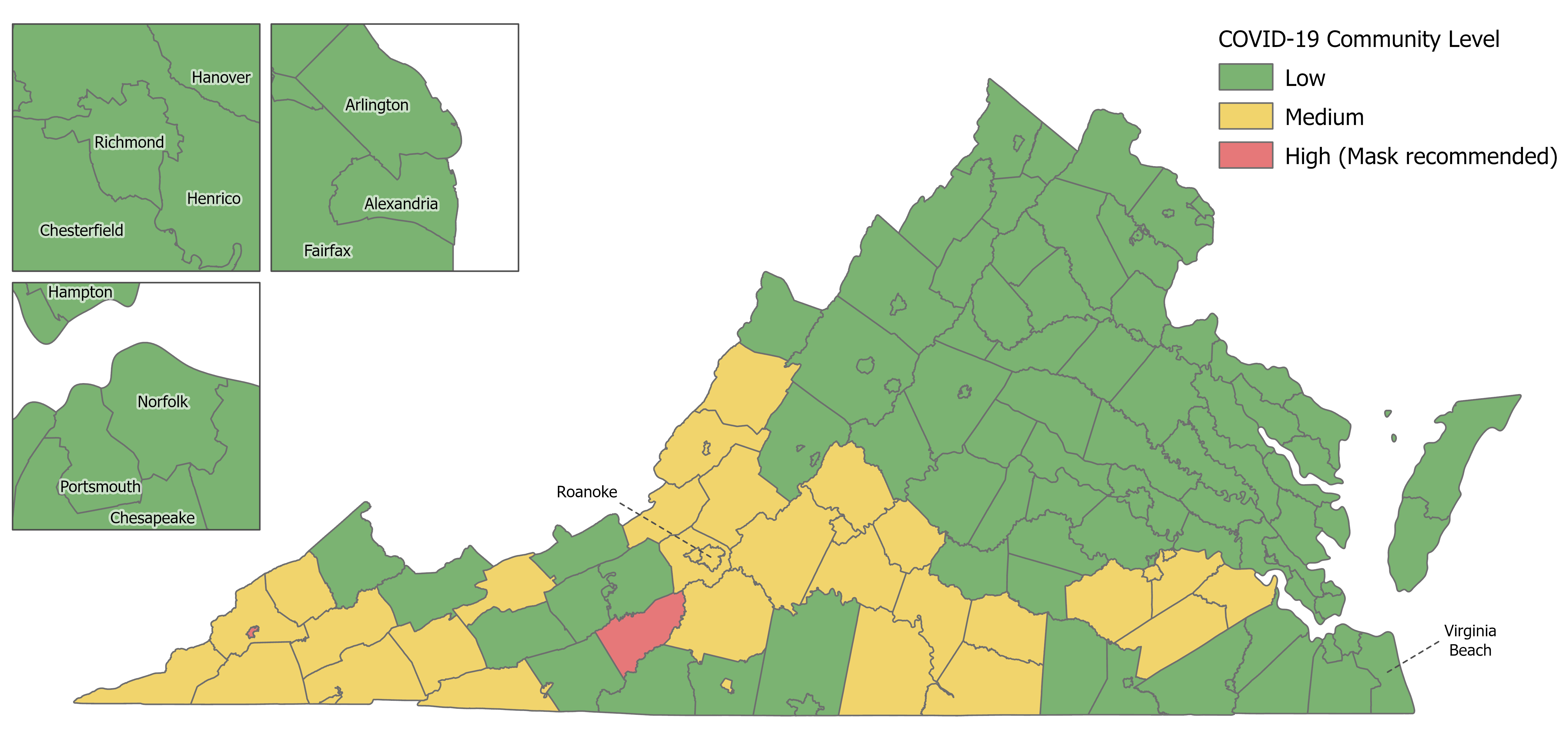 Updated CDC Community Map as of October 28, 2022 : r/coronavirusVA