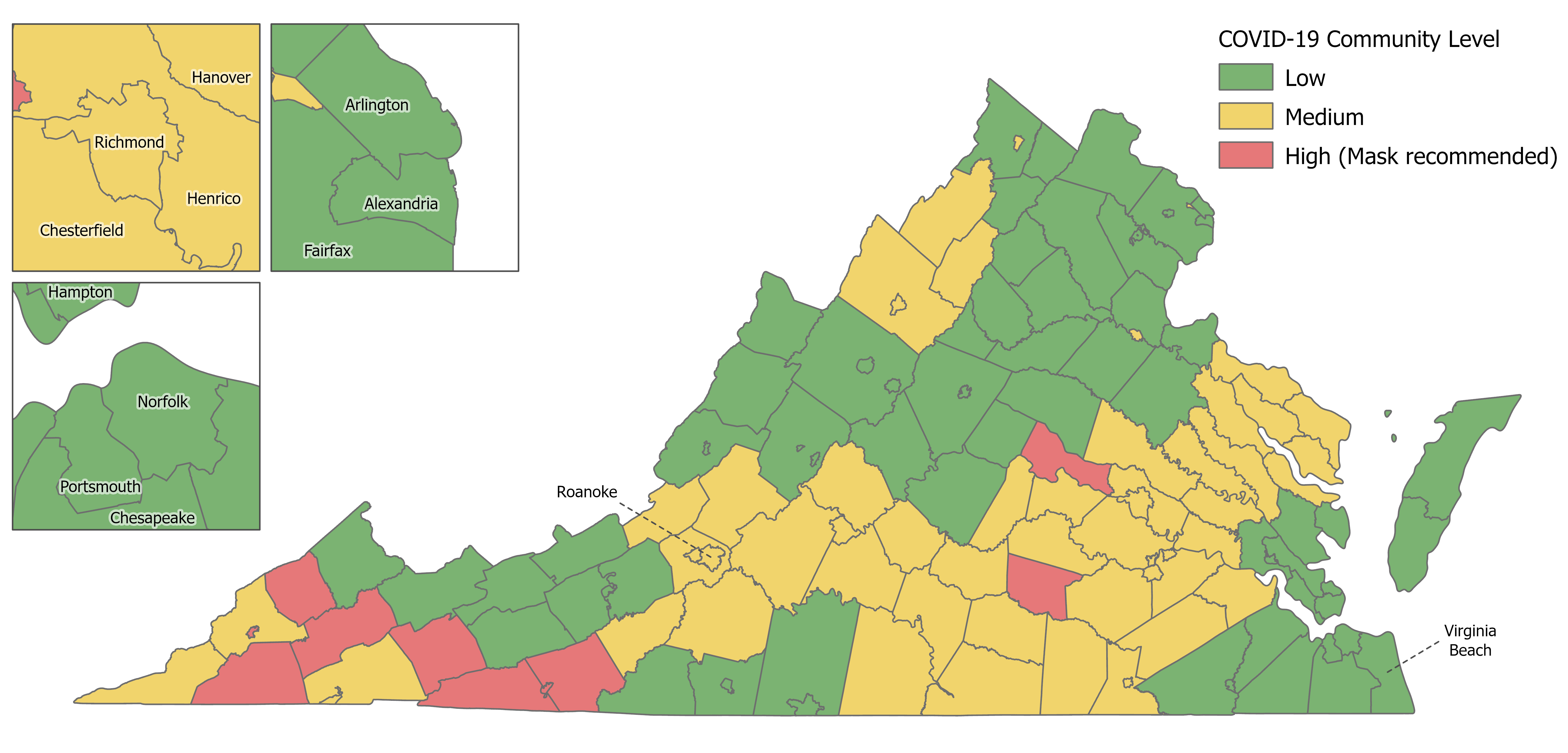 Current CDC Community Level Map As of Dec. 9, 2022 : r/coronavirusVA