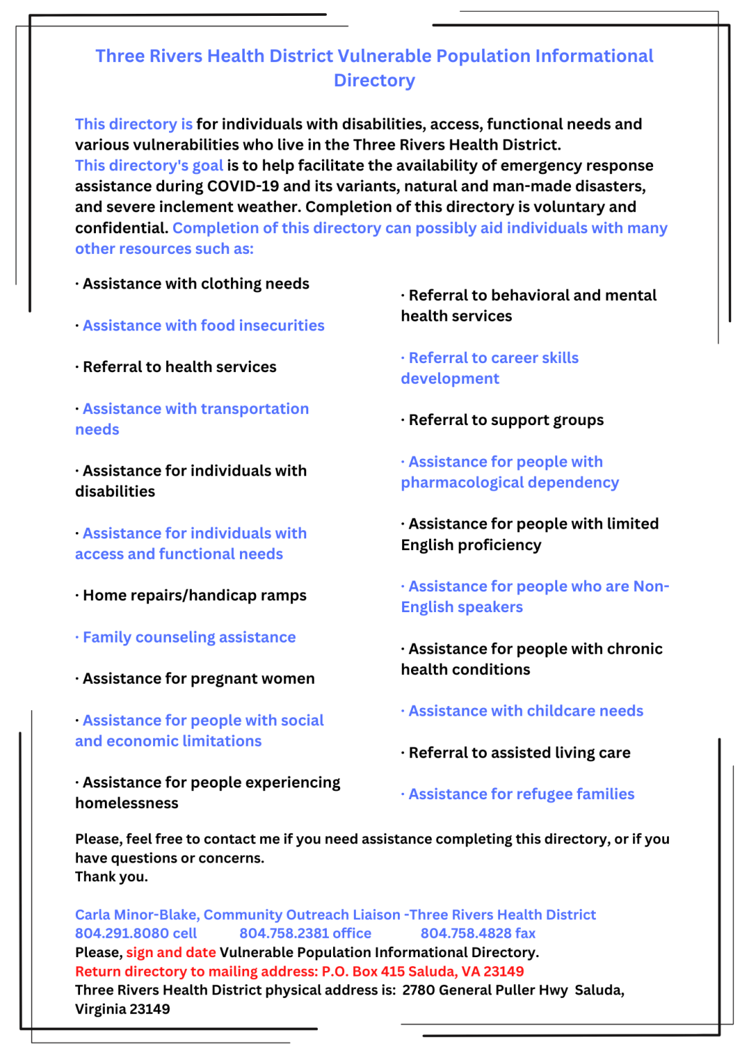 Emergency Preparedness and Response - Three Rivers Health District