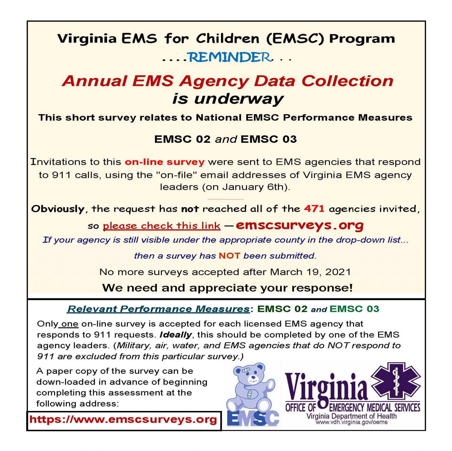 EMSC Survey – Emergency Medical Services