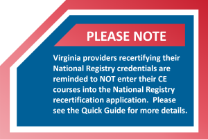 National Registry Recertification Guidance - Emergency Medical Services