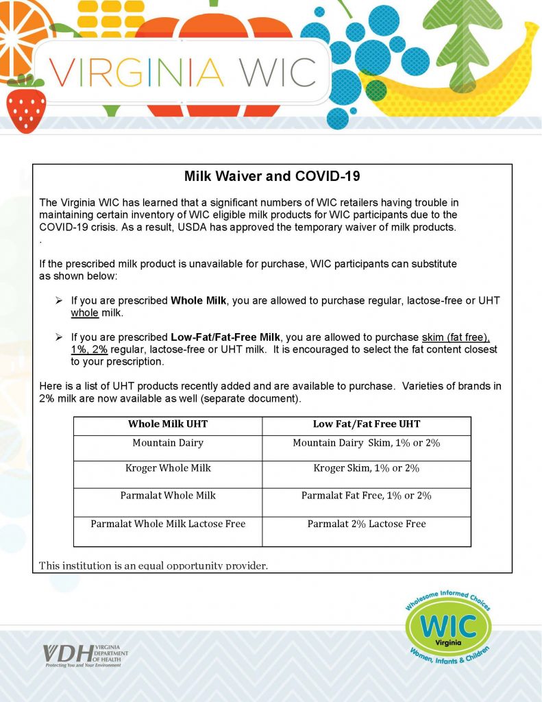 Virginia WIC COVID-19 Response – Women, Infants and Children | WIC