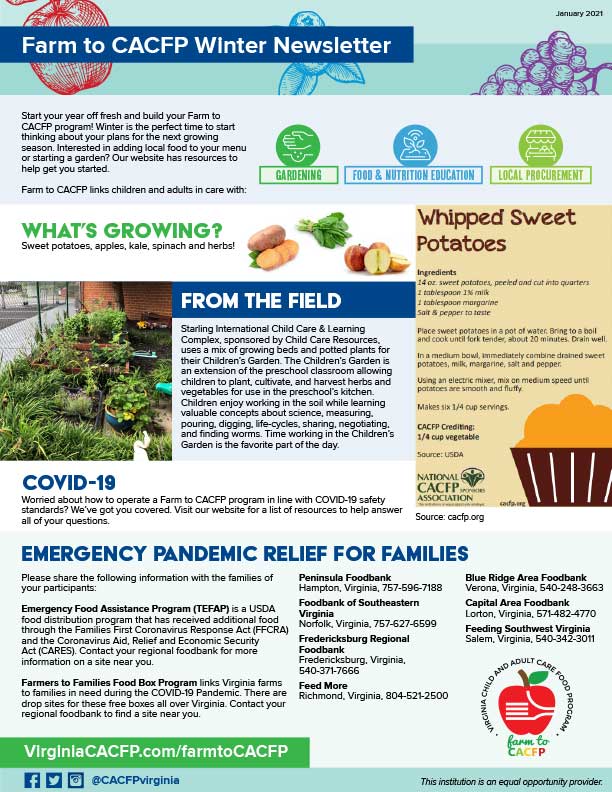 Farm to CACFP - Child and Adult Care Food Program