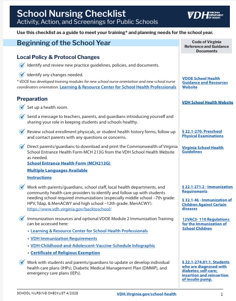 School Health Information Station - School-Age Health and Forms