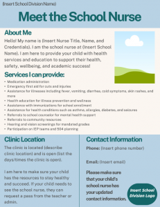 School Nurse Templates – School-Age Health and Forms