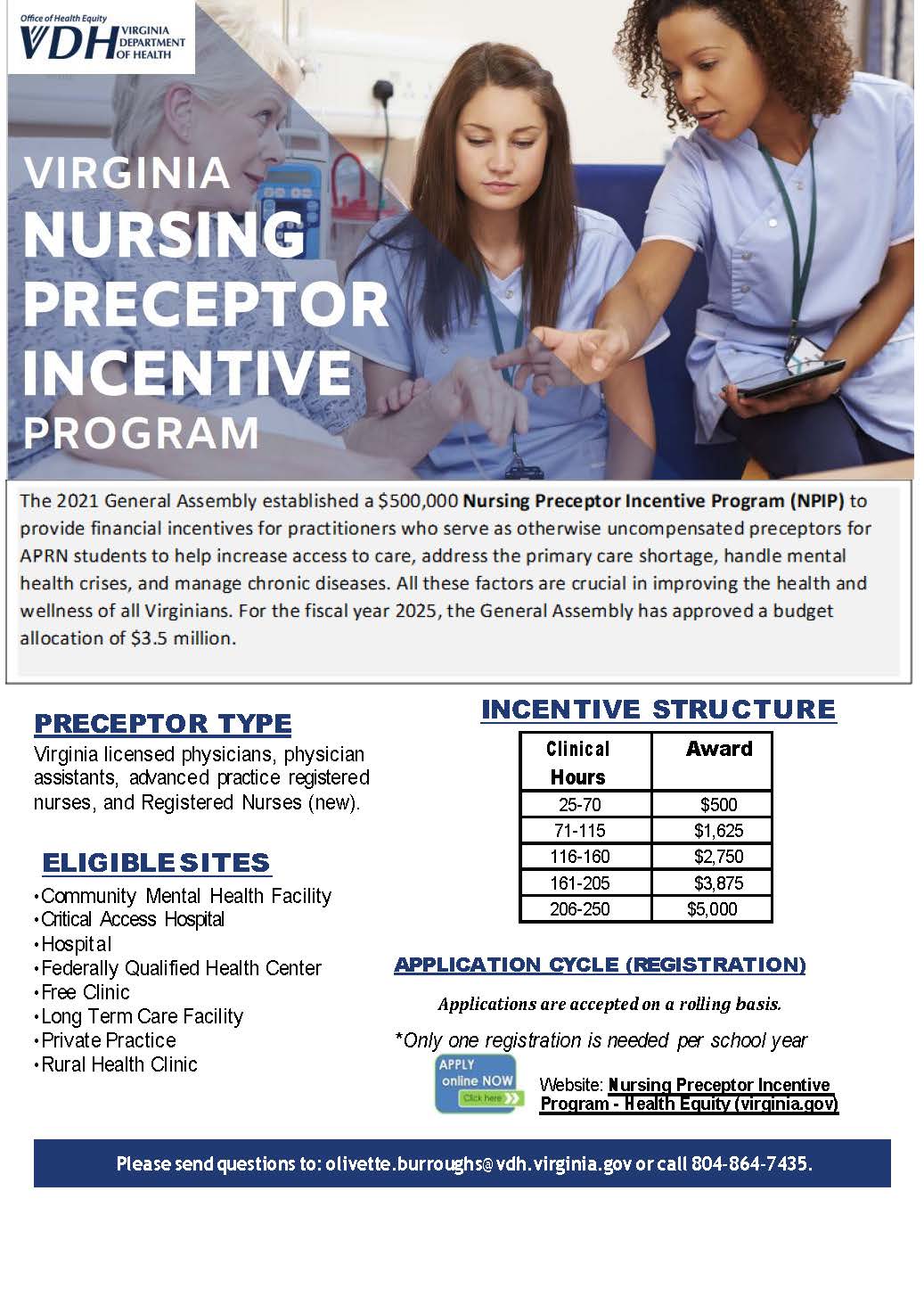 Nursing Preceptor Incentive Program - Health Equity