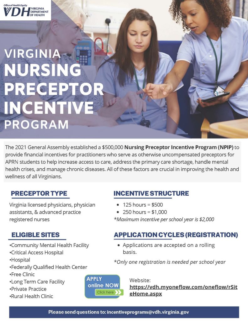 Nursing Preceptor Incentive Program – Health Equity