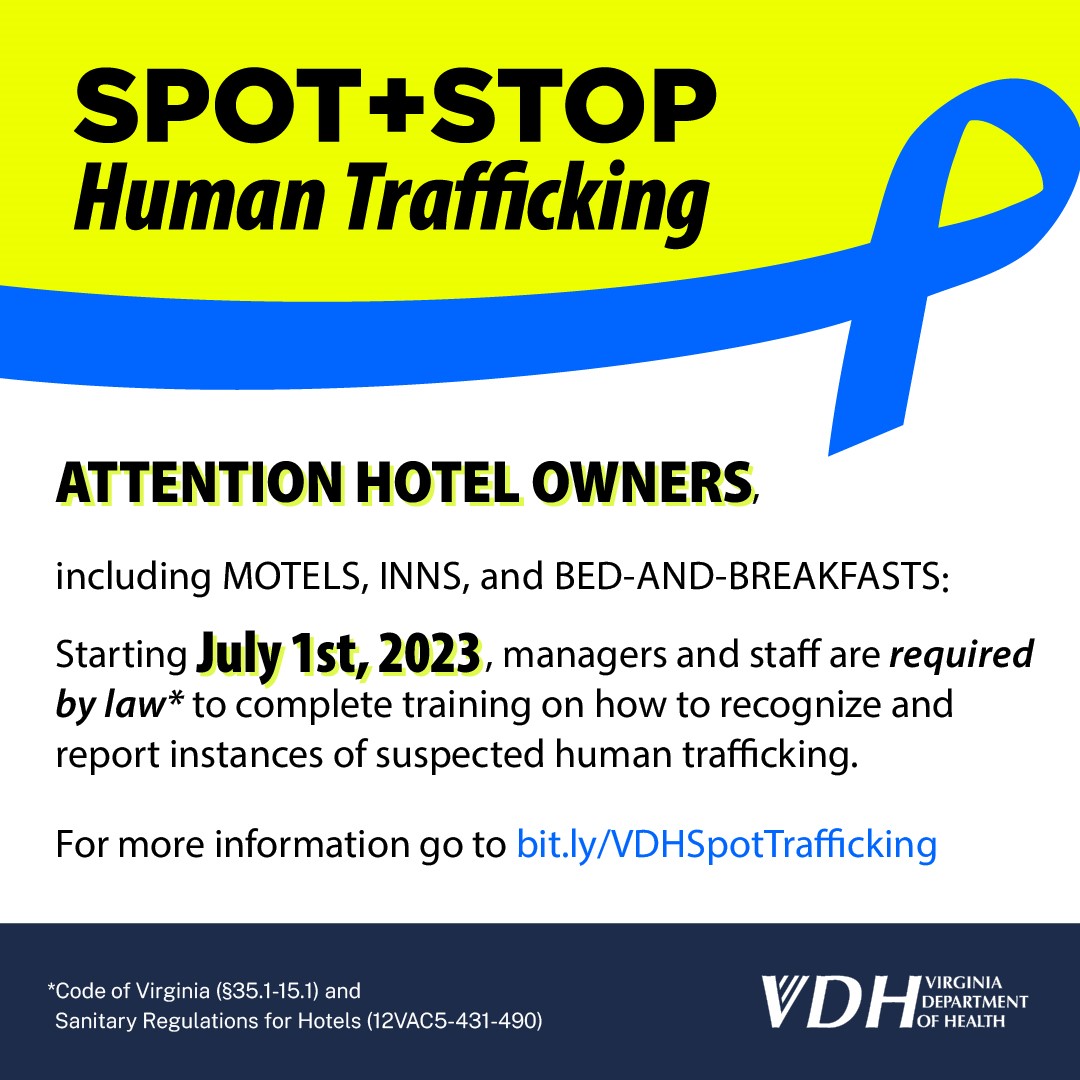 Human Trafficking Awareness for Hotels/Motels – Chesterfield Health ...